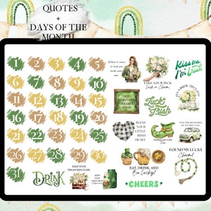 March GOODNOTES STICKER, St Patrick Digital Sticker Seasonal ...