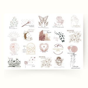 BOHO DIGITAL STICKERS Aesthetic Goodnotes Sticker Pack Digital Quote ...