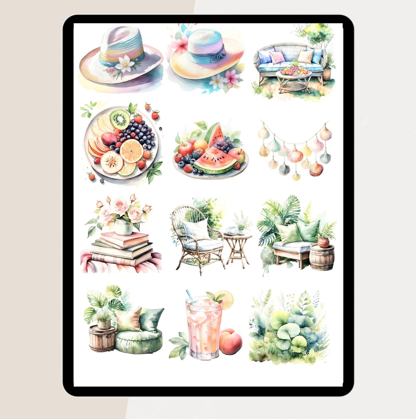 Colorful Summer Digital STICKER, Goodnotes Sticker Pack, Relax Digital ...