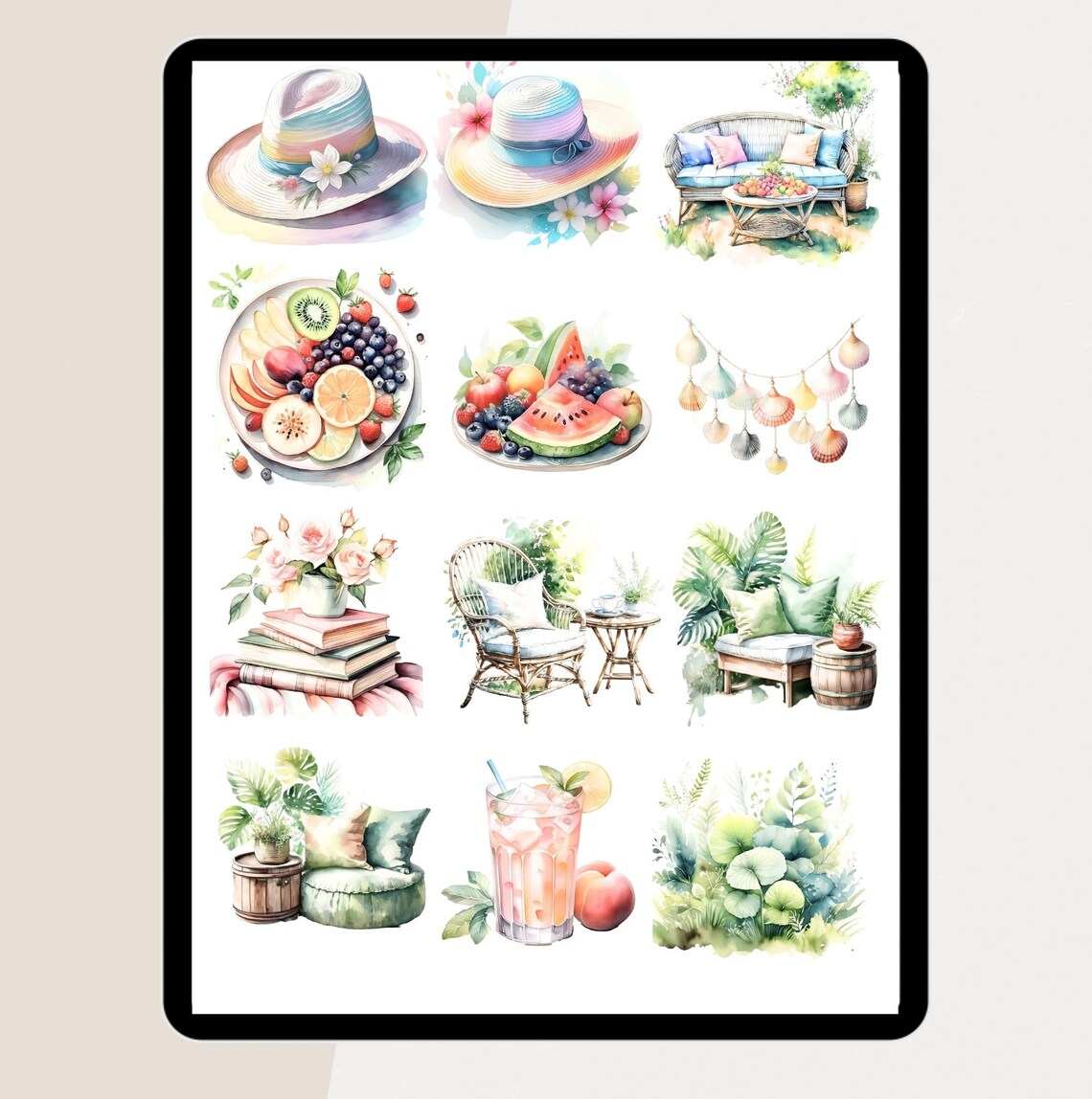 Colorful Summer Digital STICKER, Goodnotes Sticker Pack, Relax Digital ...