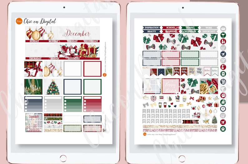 DECEMBER MONTHLY KIT Digital Stickers December Goodnotes - Etsy