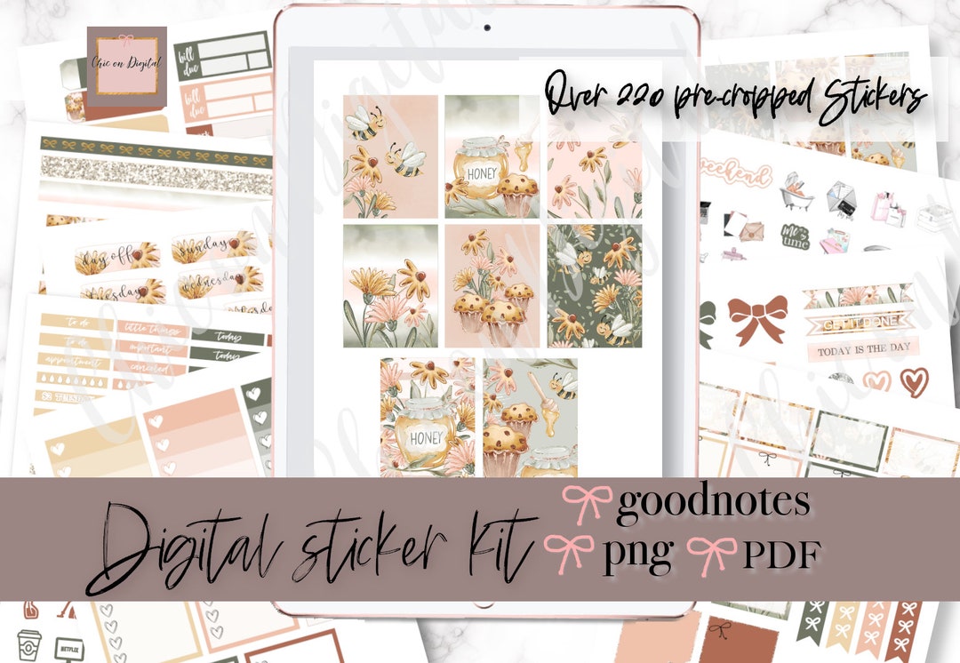 BEE Goodnotes Stickers, Spring Digital Stickers, HONEY Bee Digital ...