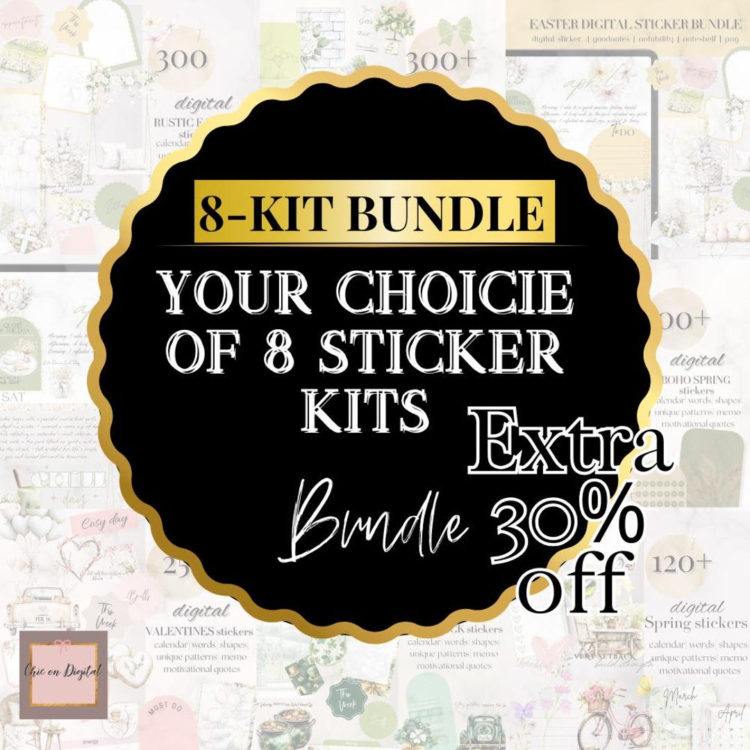 10000+ Digital Sticker Goodnotes Bundle, Whole Shop Bundle, 8 Choice ...