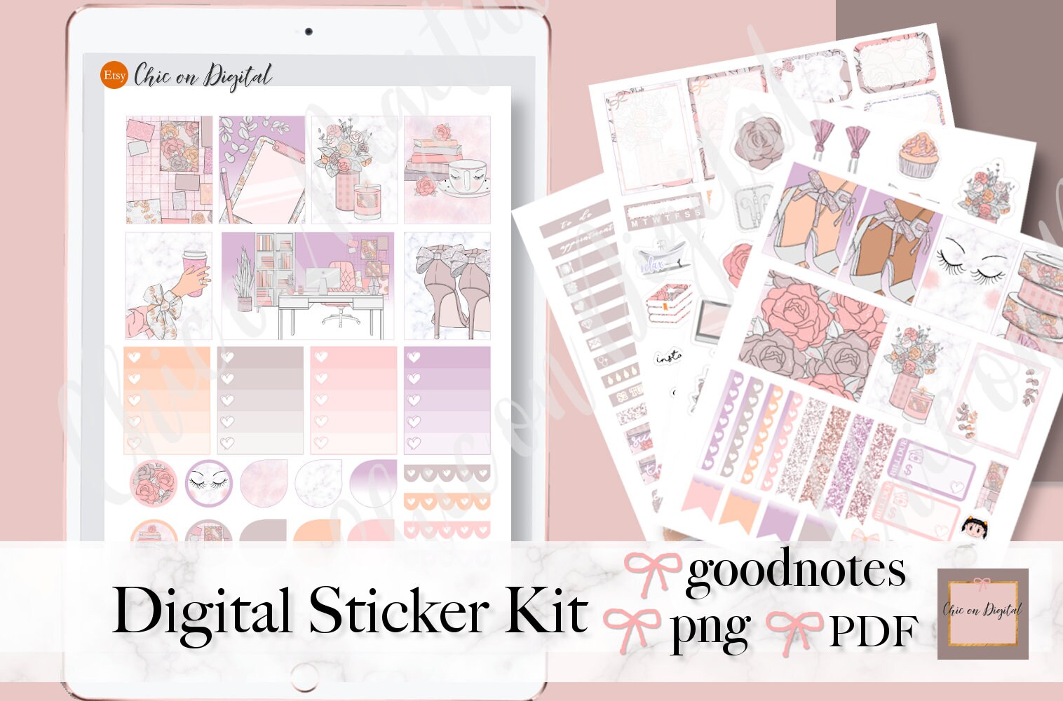 GOODNOTES STICKER KIT, Girl Boss Digital Planner Sticker Kit, Goodnotes ...