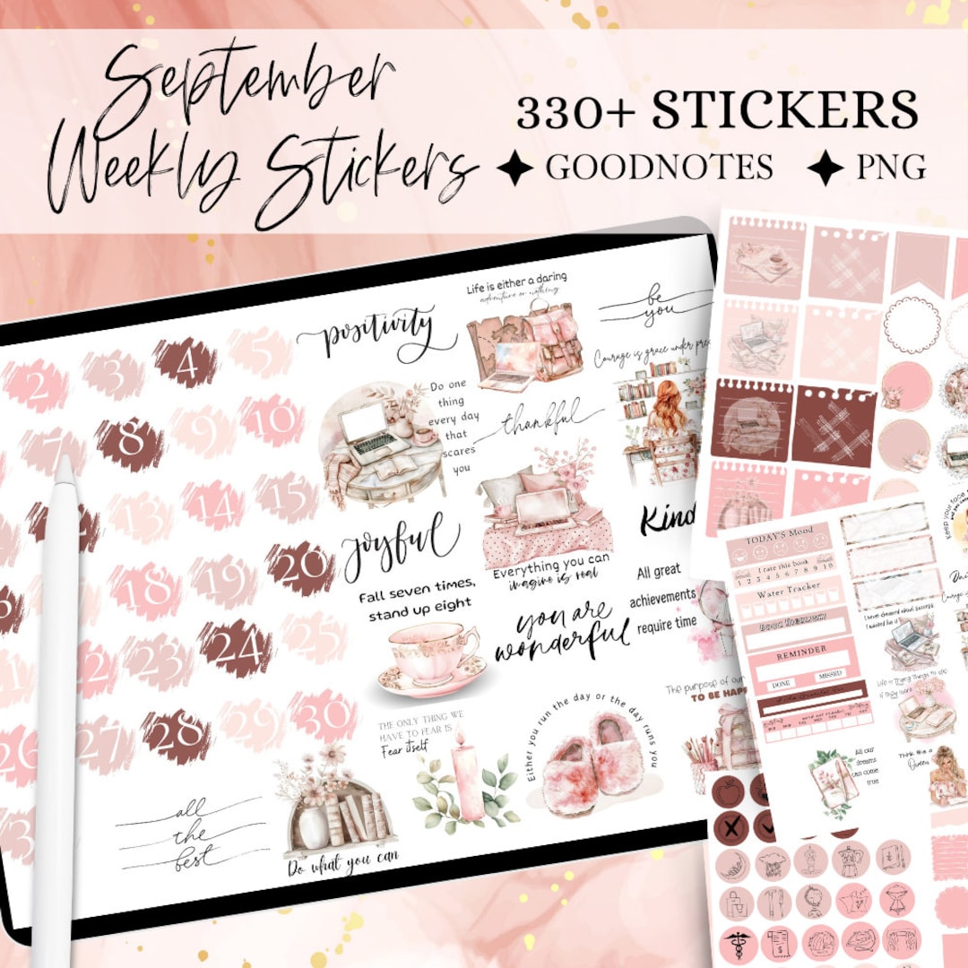 September GOODNOTES STICKERS, Digital Stickers Monthly, Back to School ...