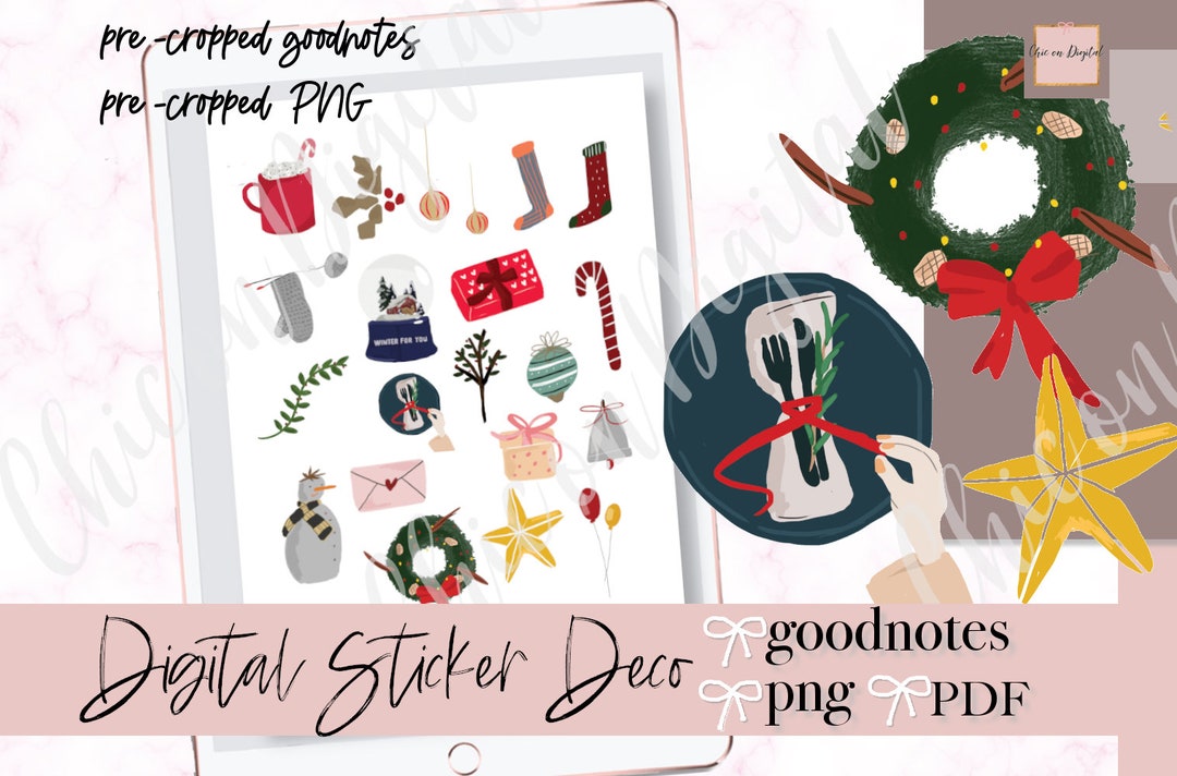 CHRISTMAS DIGITAL PLANNER Stickers, Christmas Goodnotes Sticker ...
