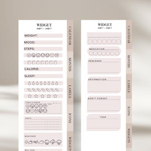Widgets Digital Planner Stickers, Goodnotes Widget Minimalistic, 2025 ...
