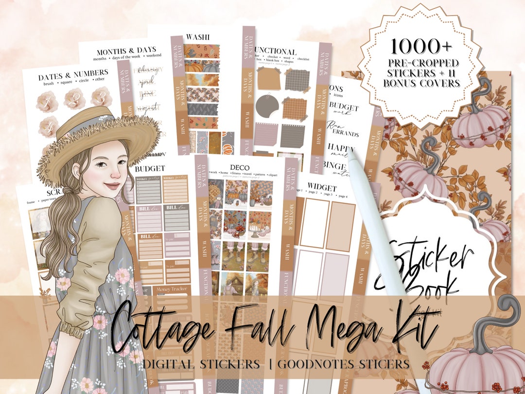 FALL DIGITAL STICKER, Digital Planner Stickers, Goodnotes Stickers ...