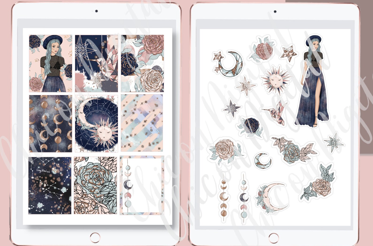 GALAXY GOODNOTES STICKERS Day and Night Digital Stickers - Etsy