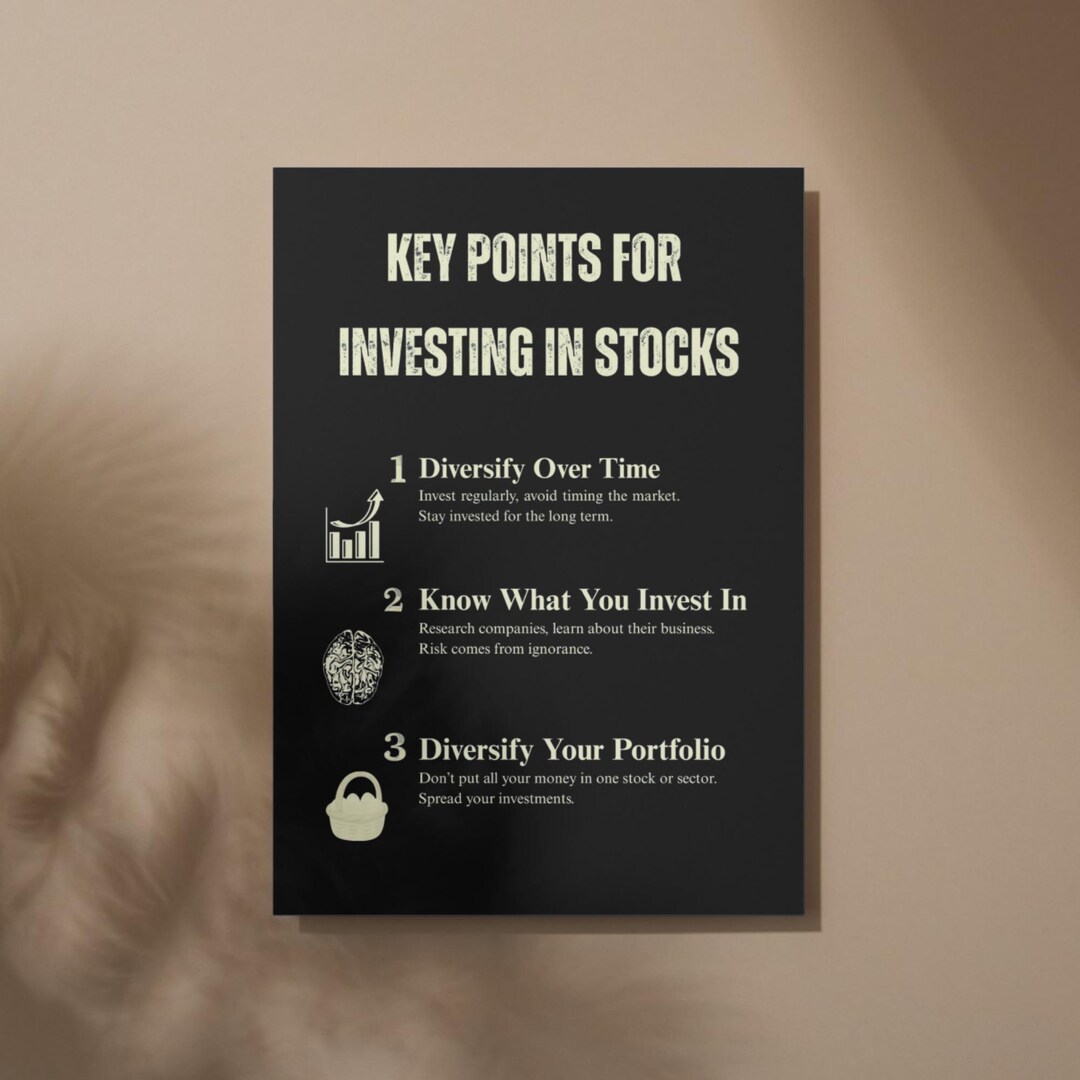 Stock Market Investing Key Points Poster: Finance Motivation (digital ...