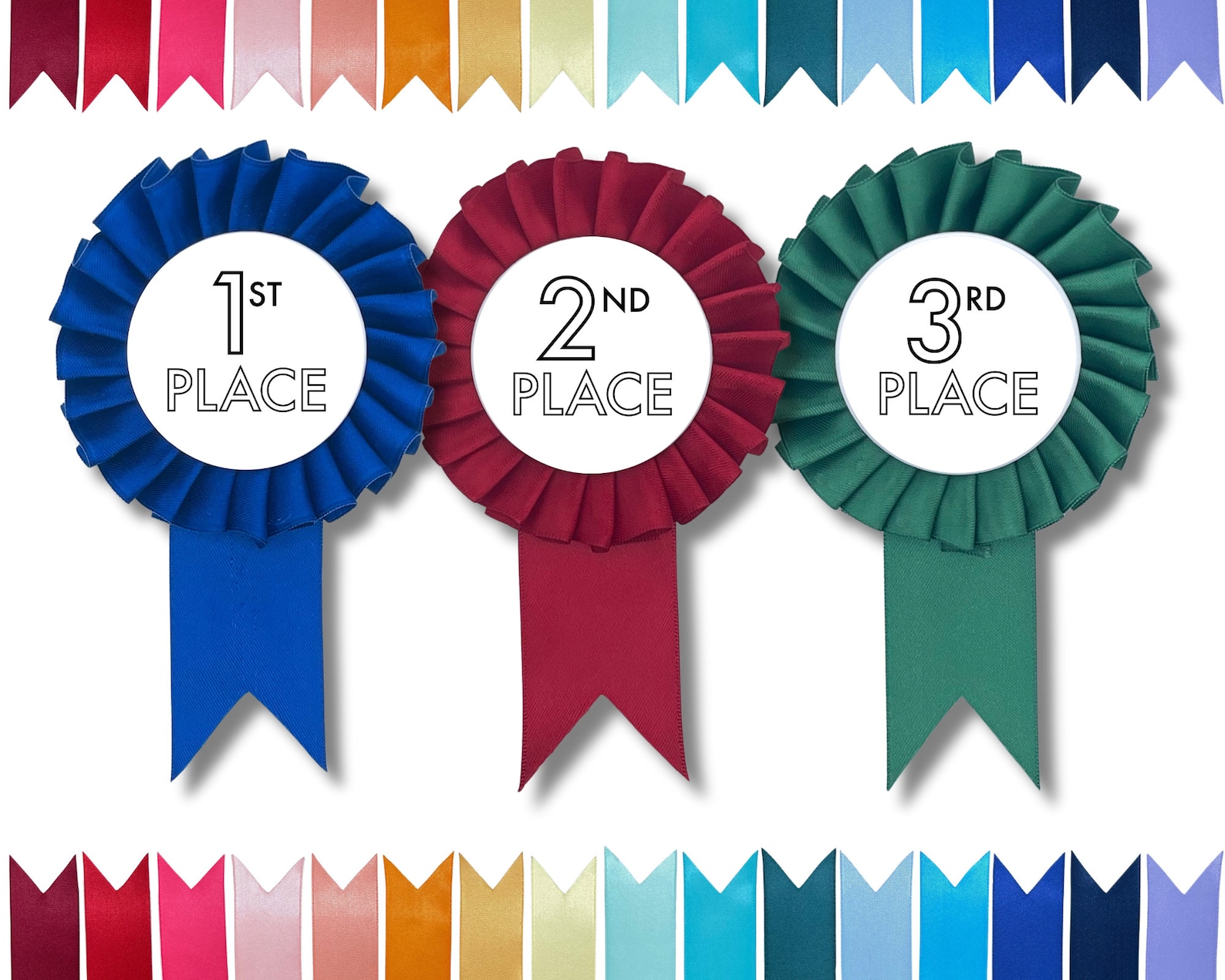1st, 2nd, and 3rd Place Traditional Satin Award Ribbon Set of 3 - Etsy