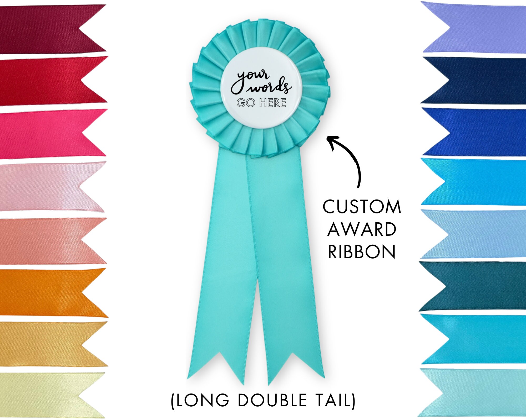 CUSTOM Satin Award Ribbon Long Double Tail - Etsy