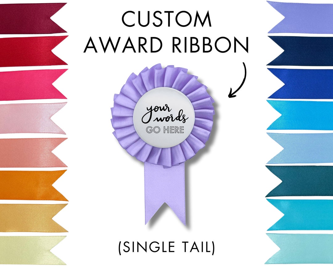 CUSTOM Satin Award Ribbon Single Tail - Etsy