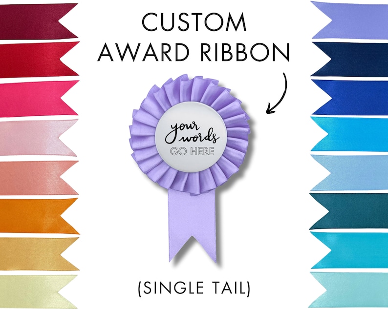 CUSTOM Satin Award Ribbon Single Tail - Etsy