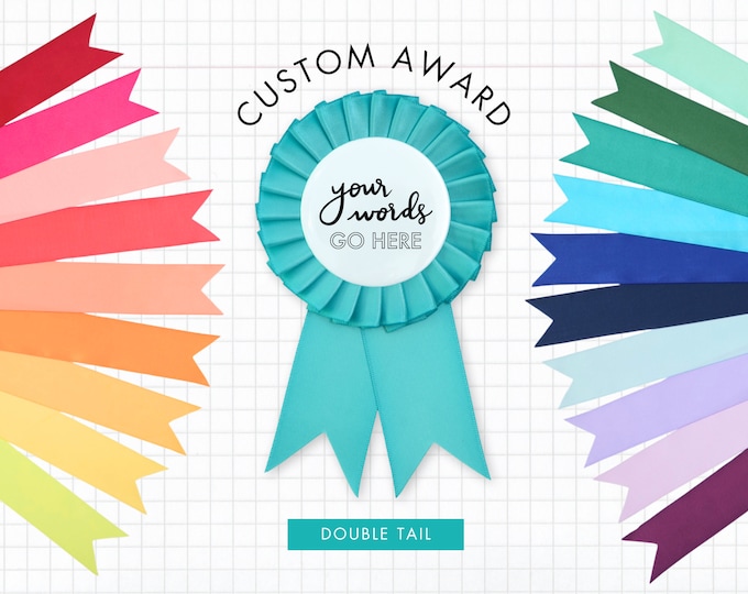 CUSTOM Satin Award Ribbon - Double Tail - Etsy