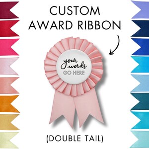 CUSTOM Satin Award Ribbon Double Tail - Etsy
