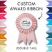 CUSTOM Satin Award Ribbon Double Tail - Etsy