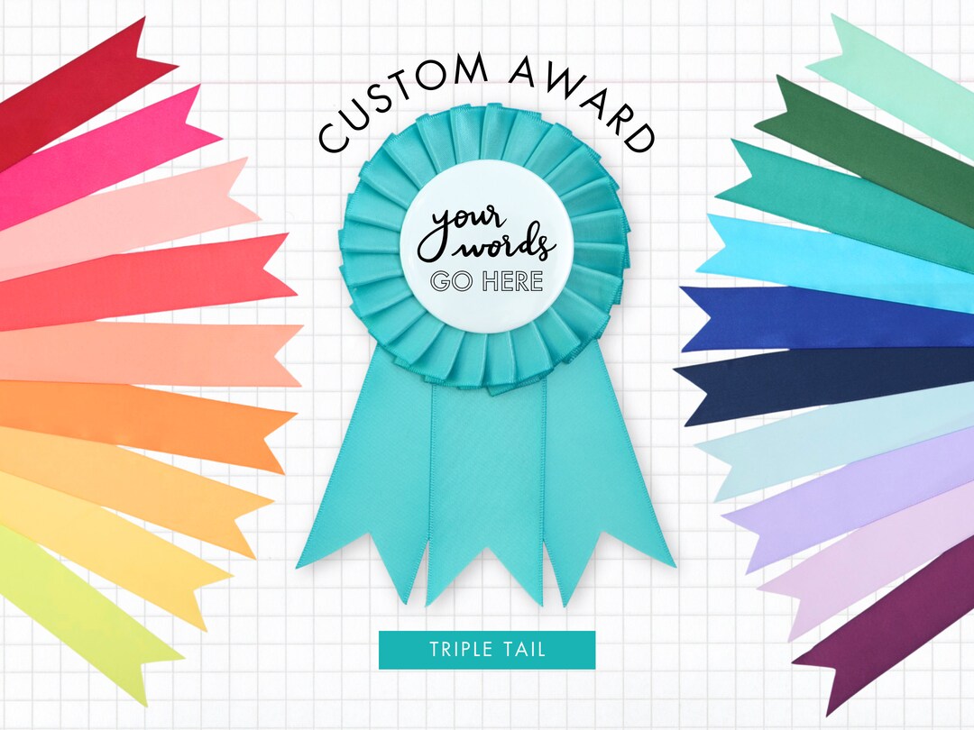 CUSTOM Satin Award Ribbon - Triple Tail - Etsy
