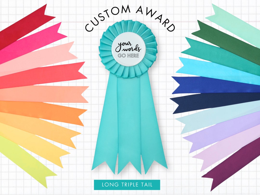 CUSTOM Satin Award Ribbon - Long Triple Tail - Etsy