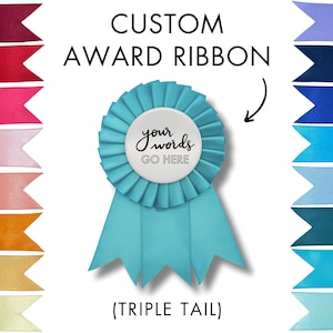CUSTOM Satin Award Ribbon Triple Tail - Etsy