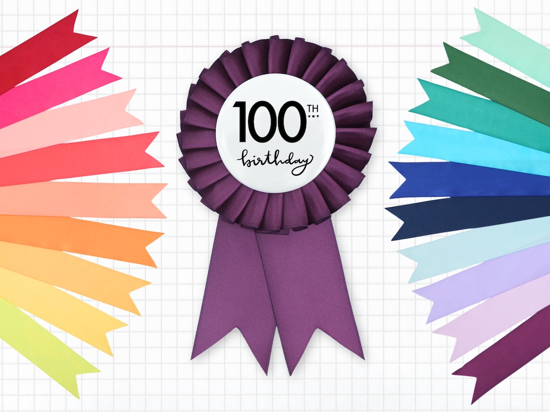 100th Birthday Satin Award Ribbon - Etsy