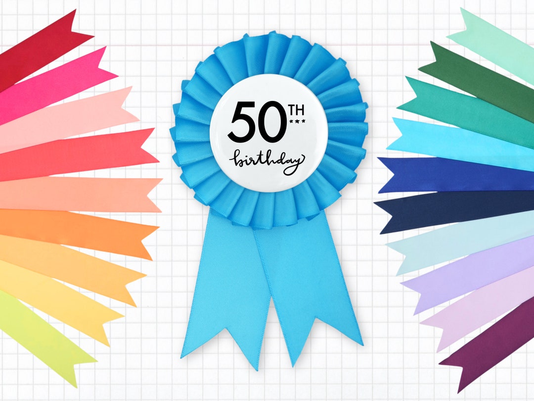 50th Birthday Satin Award Ribbon - Etsy