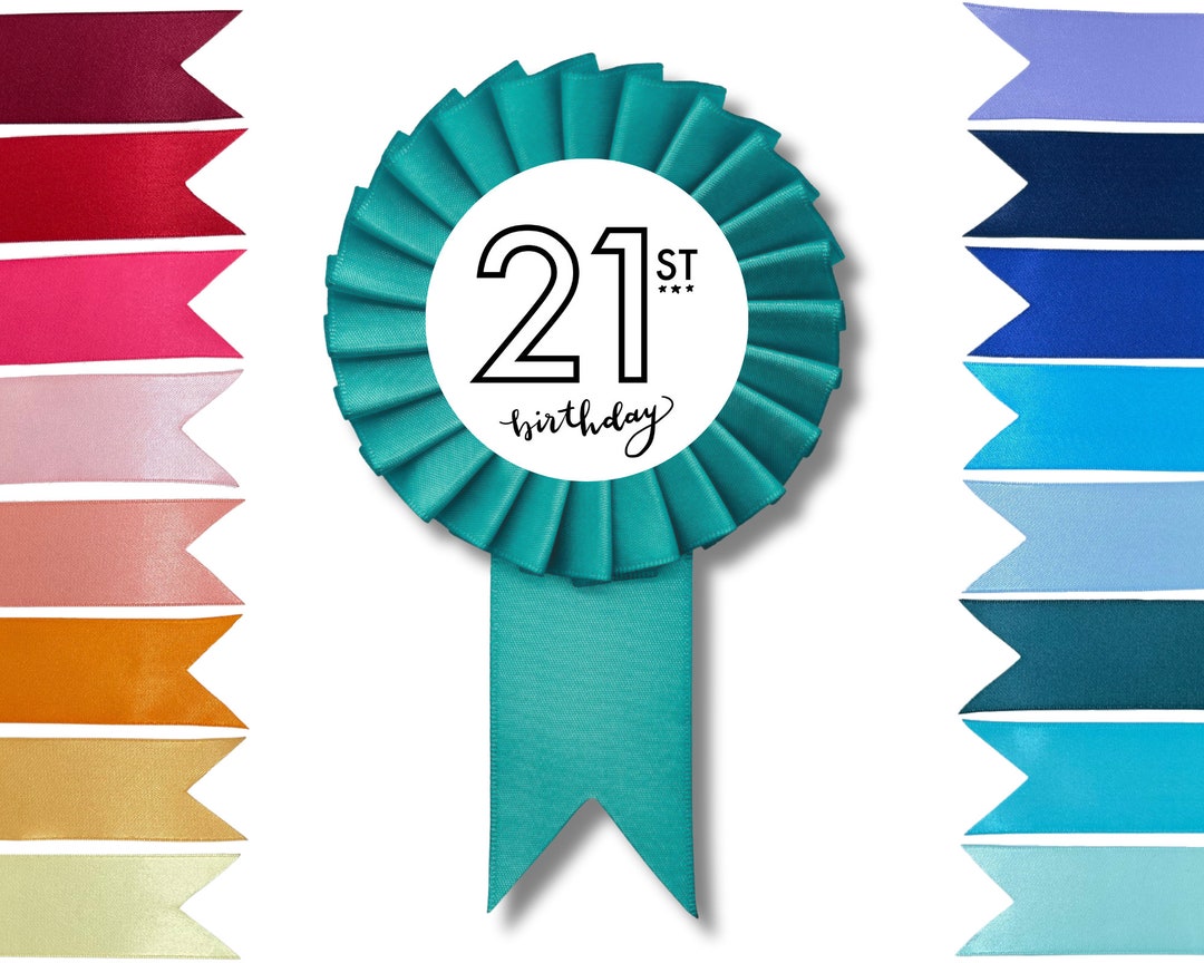 21st Birthday Satin Award Ribbon - Etsy