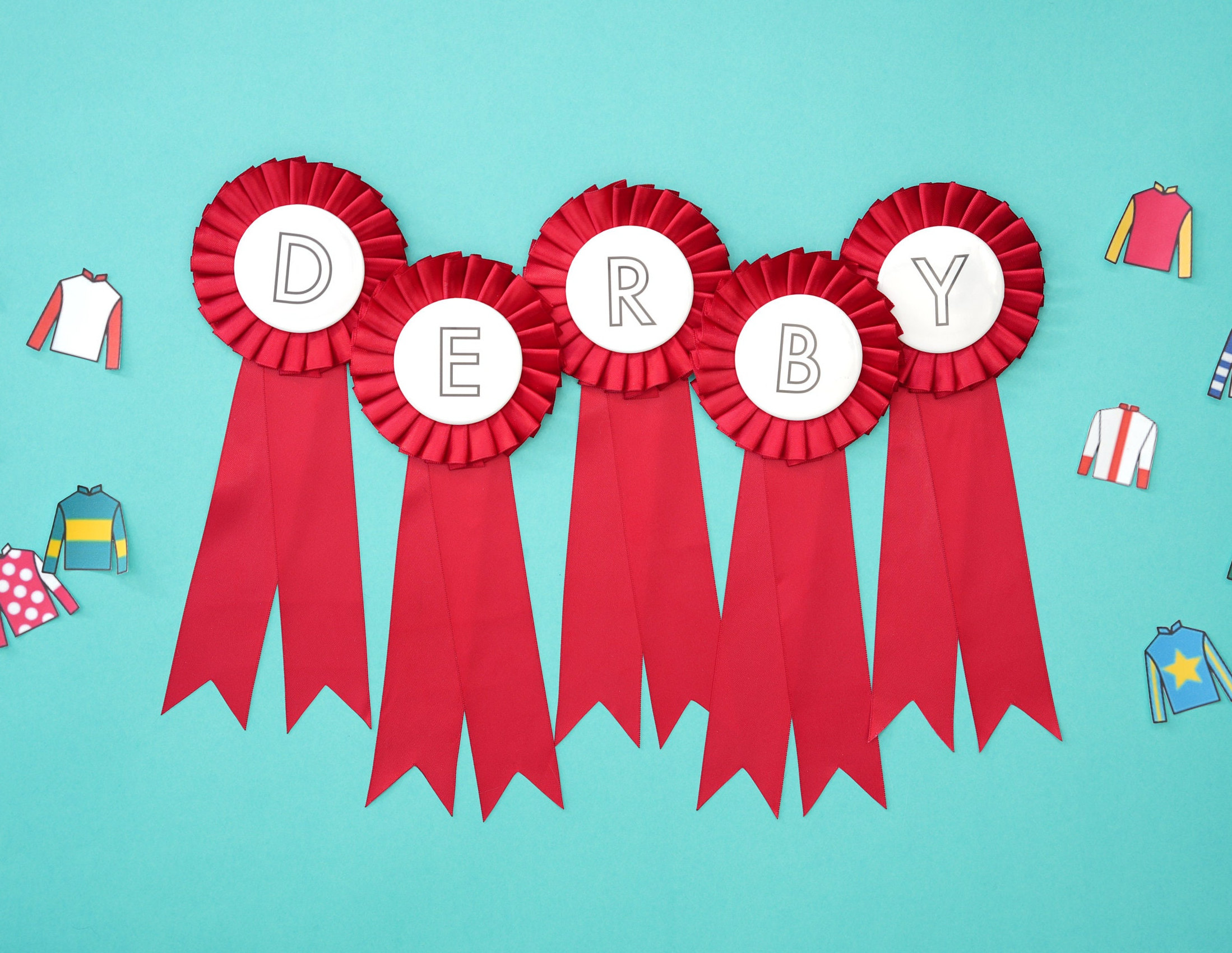 Derby Party Garland - 3 Color Ways or Custom Color, Satin Award Ribbon ...
