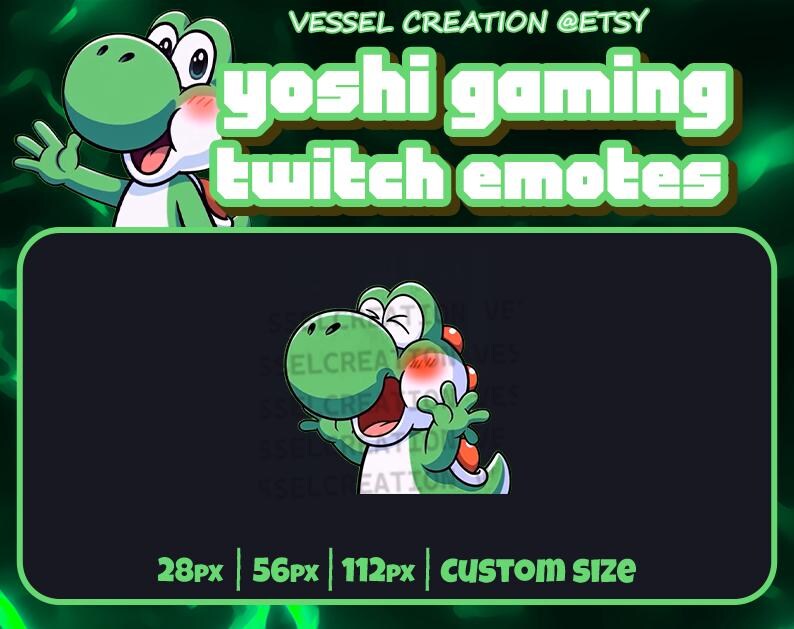 Yoshi Twitch Animated Emote Pack 5x / Yoshi Emote / Super Smash Bros ...
