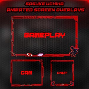 Stream Overlay + Twitch Panels / Sasuke Uchiha / Customize / Mangekyo ...