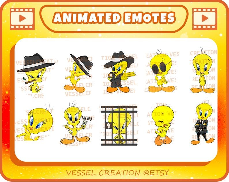 Twitch Animated Emote / Cute Tweety Bird Animated Emotes Pack (sassy ...