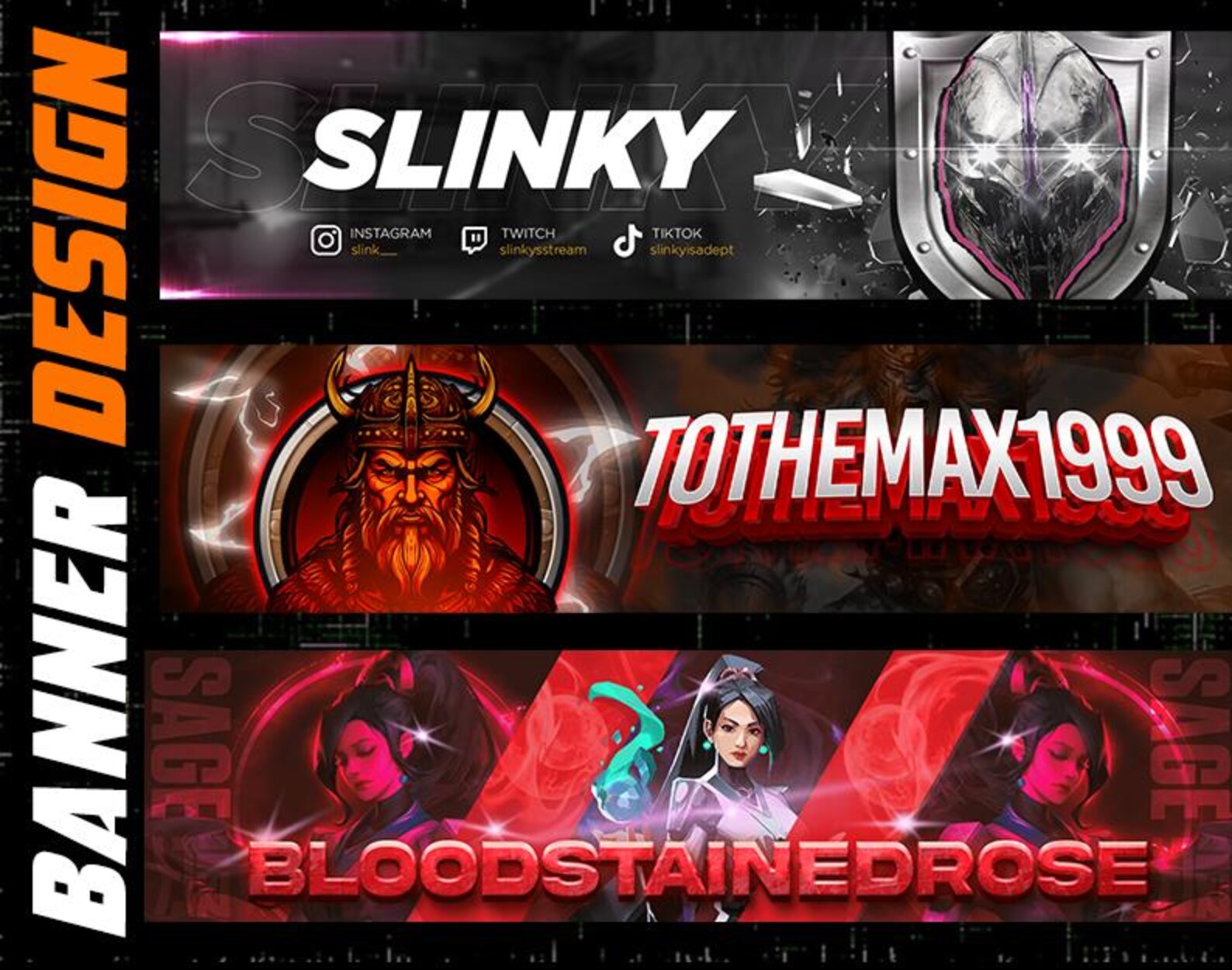 Custom Banner Design - Twitch Banner, Youtube Banner, Kick Profile Banner, Twitter Banner ...