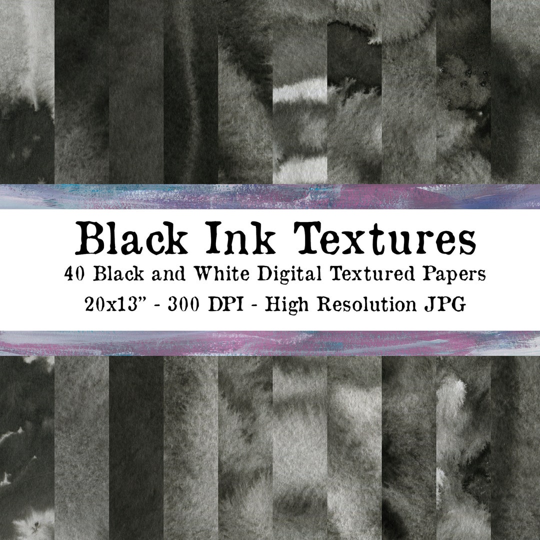 Black Ink Texture Digital Paper - Etsy