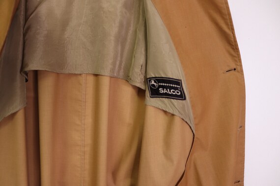 60s Beige Trench Coat in waxed waterproof cotton size… - Gem