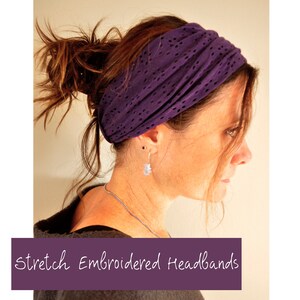 Embroidered Gentle Stretch Headbands Wide Soft Stretchy Headbands ...
