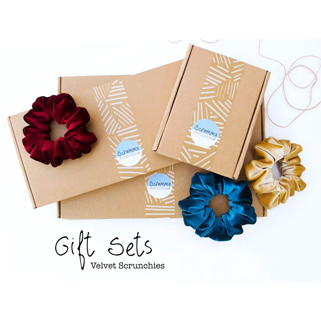Velvet Scrunchies Gift Set * Luxury Velvet Scrunchies Gift Boxes ...