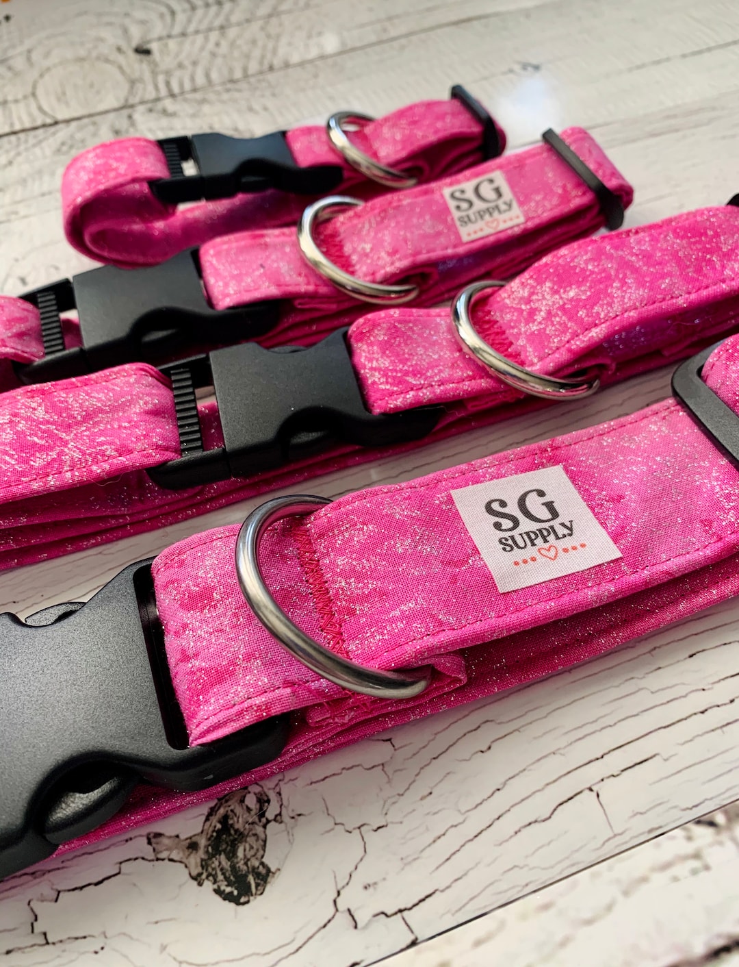 Pink N' Sparkly Fabric Pet Collar - Etsy
