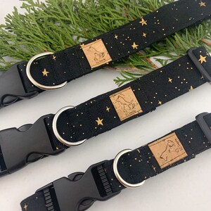 Black With Gold Stars "written in the Stars" Fabric Pet Collar Au ...