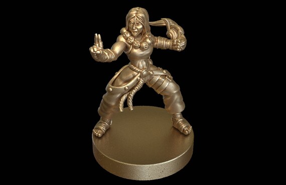 Female Monk in Premium Bronze Metal Miniature 30mm-60mm-120mm Scale by ...