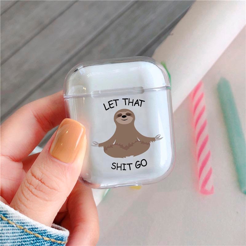 Funny Airpods Case Yoga Clear Airpods Case Funny Sloth Plastic | Etsy