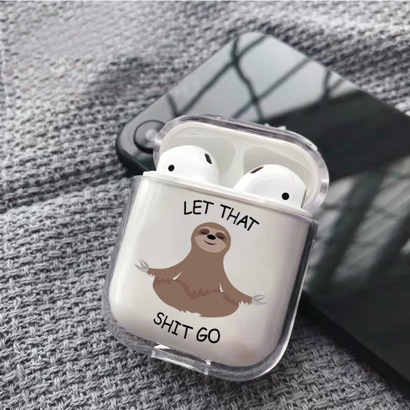 Funny Airpods Case Yoga Clear Airpods Case Funny Sloth Plastic | Etsy