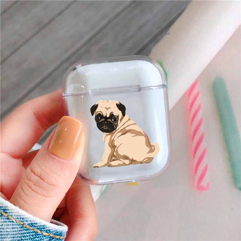 Pug Airpods Pro case dog Plastic Airpods case Clear Airpods | Etsy