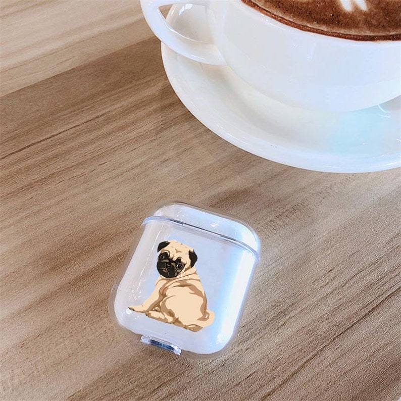 Pug Airpods Pro case dog Plastic Airpods case Clear Airpods | Etsy