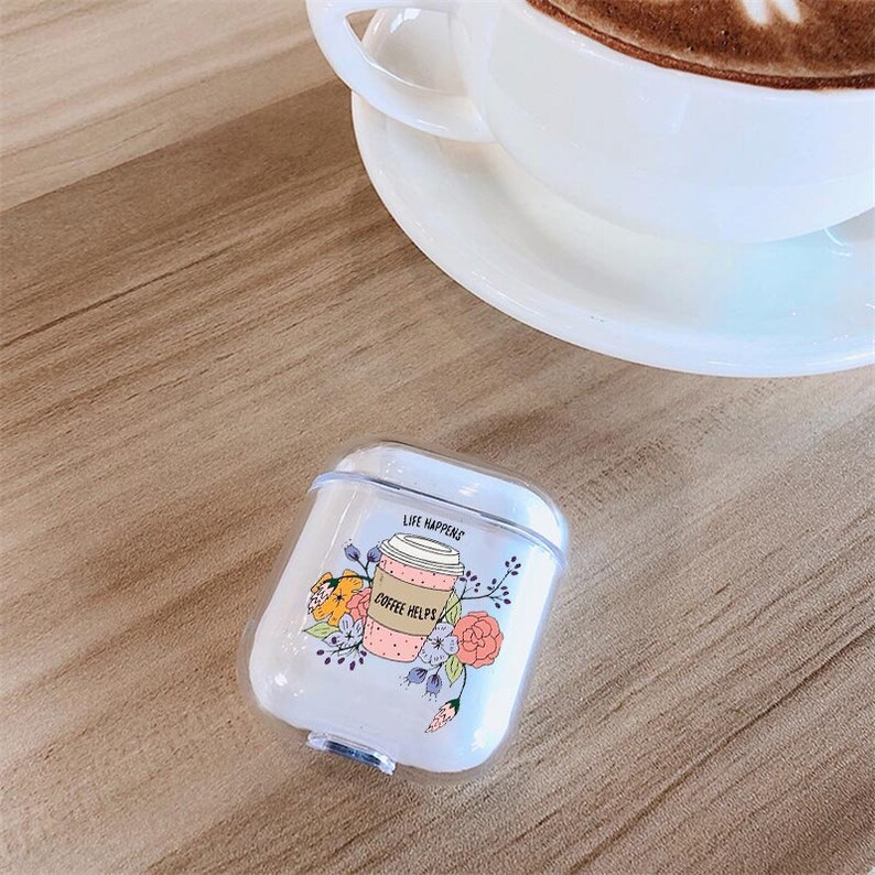 Airpods Case Coffee Helps Clear Airpods Case Flower Plastic - Etsy