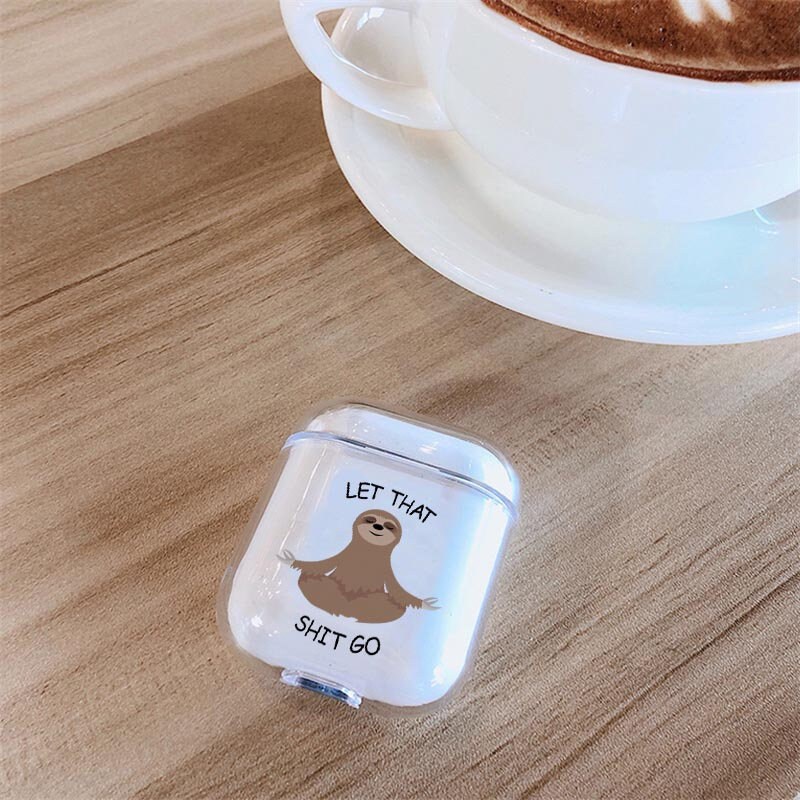 Funny Airpods Case Yoga Clear Airpods Case Funny Sloth Plastic | Etsy