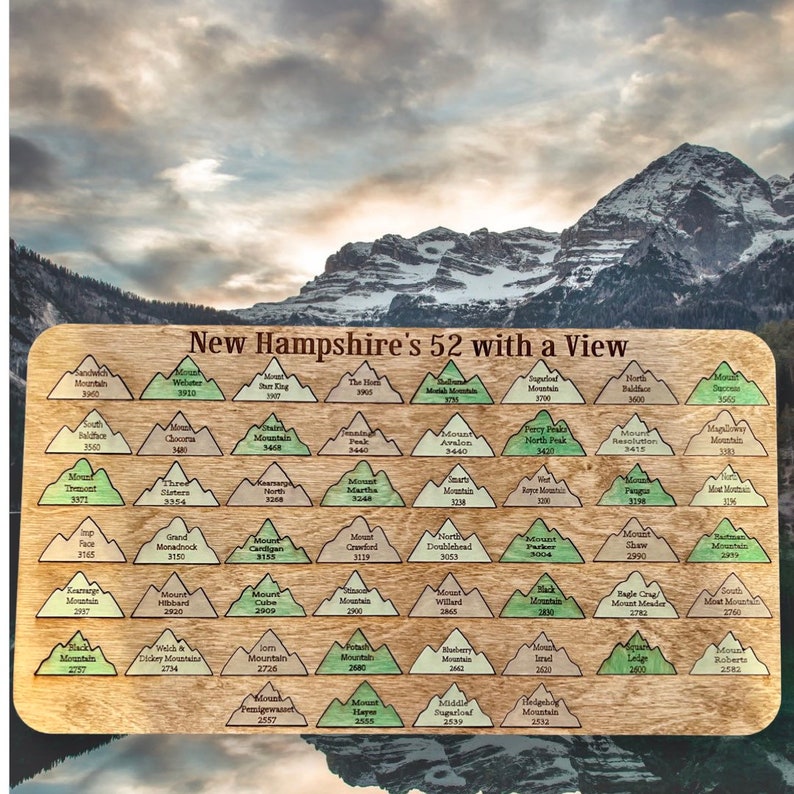 52 With a View NH Mountain Tracker - Etsy