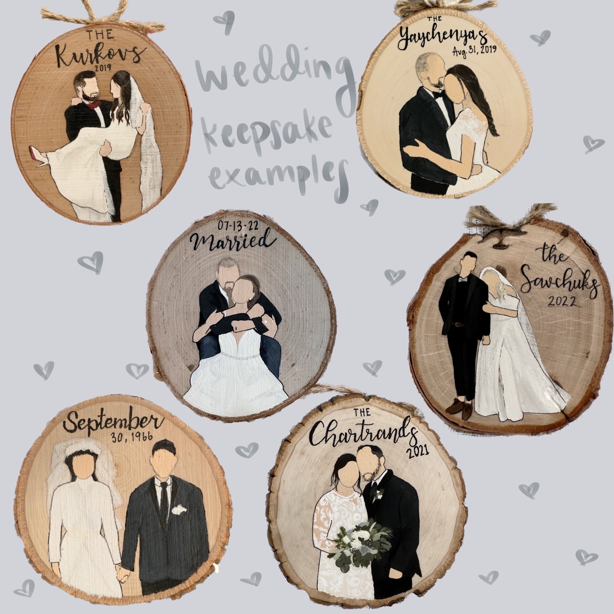 Custom Hand Painted Portrait Ornament/ Personalized Keepsake Gift ...