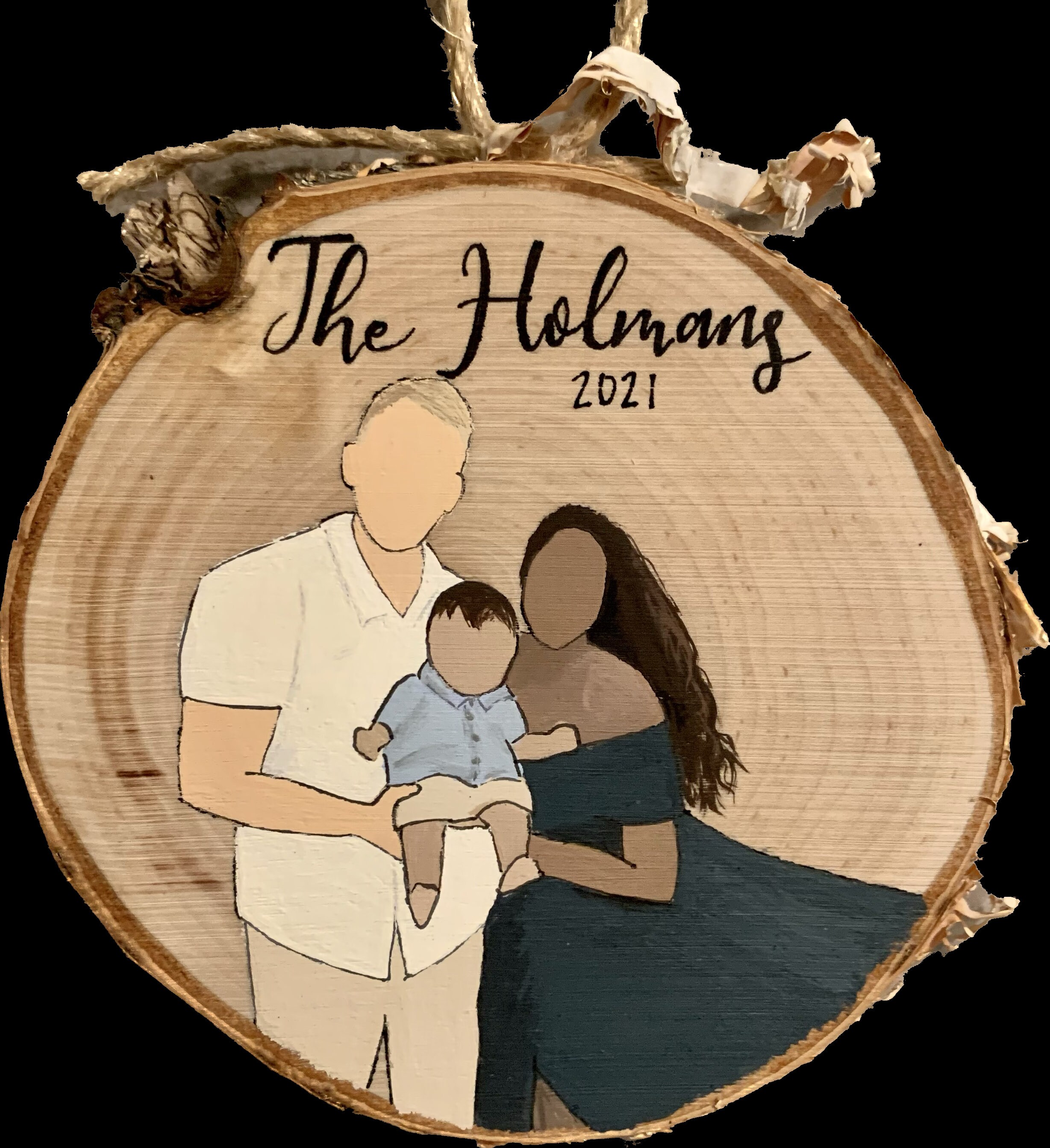 Custom Hand Painted Portrait Ornament/ Personalized Keepsake Gift ...