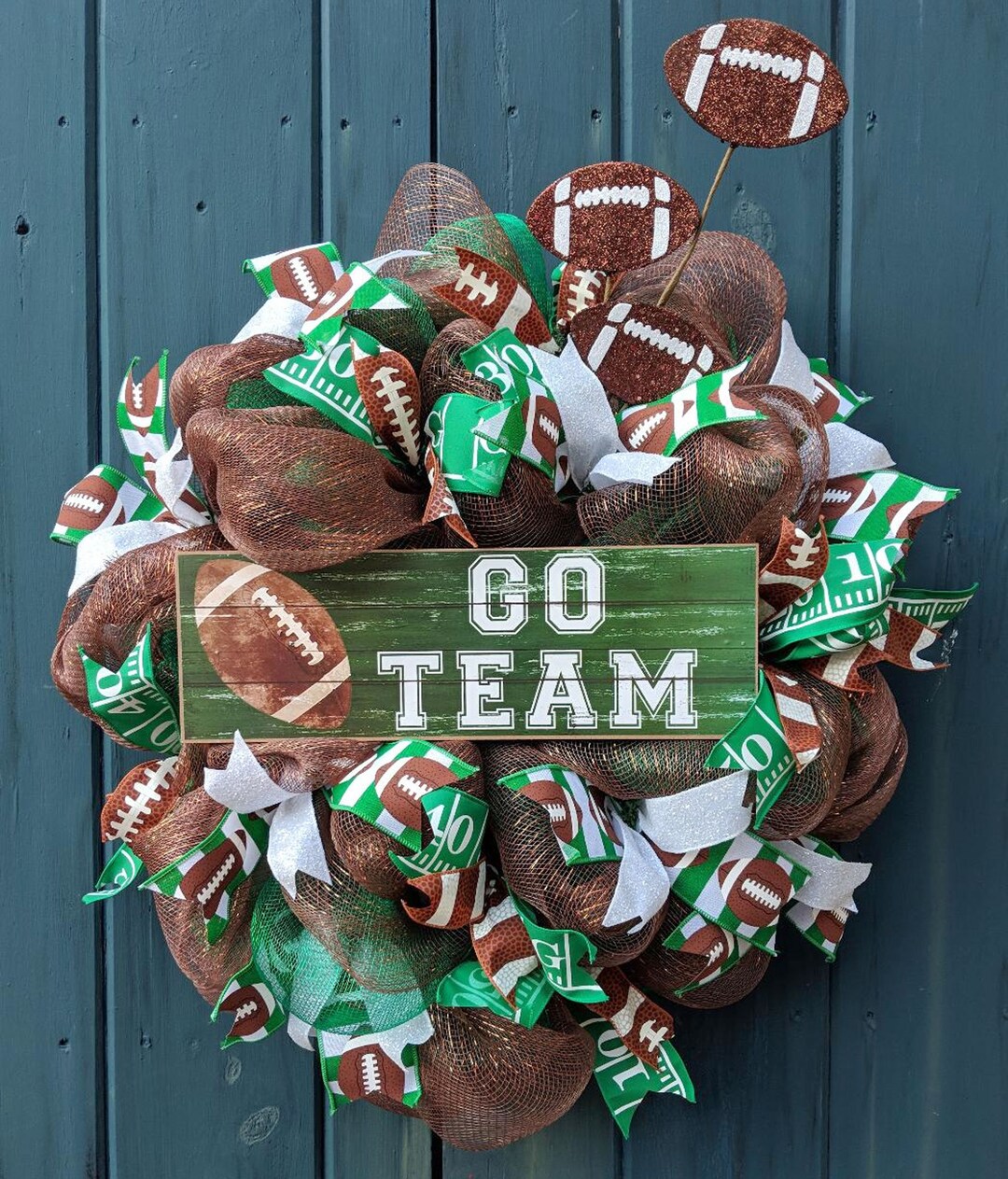 Football Wreath Fall Wreath Fall Football Wreath Fall Door Decor Go ...