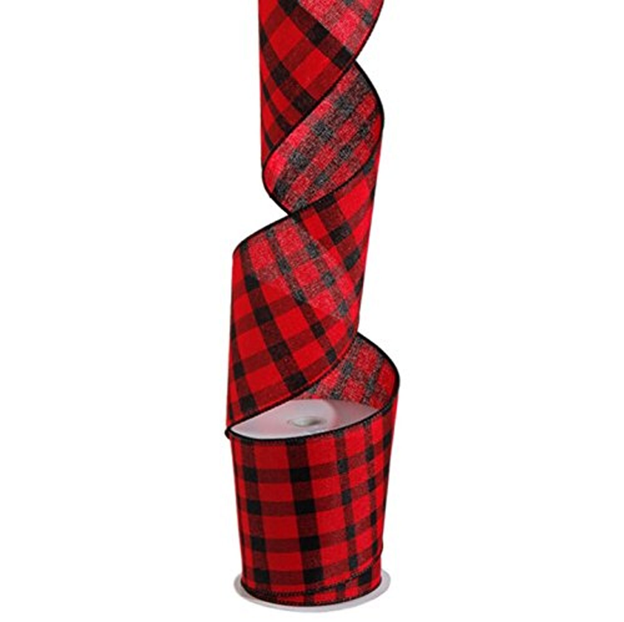 Red and Black Plaid Wired Ribbon Plaid Ribbon Holiday - Etsy